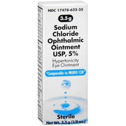 Akorn Sodium Chloride 5% Ophthalmic Ointment 3. 5 gm Pack of 3